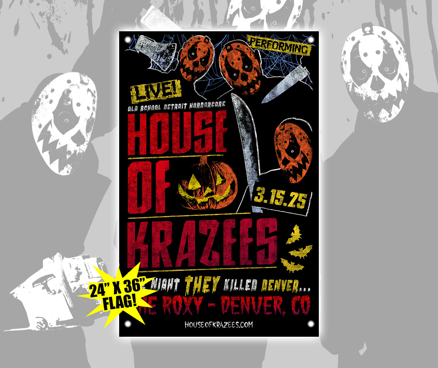 House of Krazees The Night They Killed Denver 24x36"Flag – MNE Store