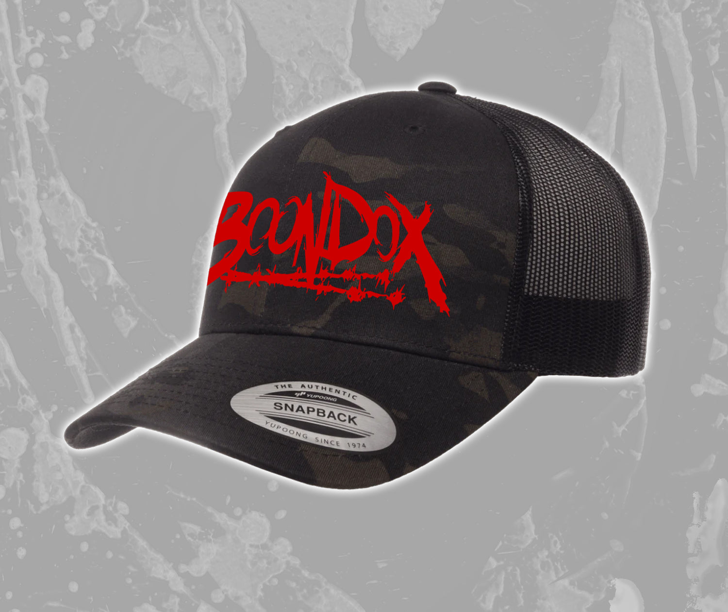 Boondox Dark Camo Red Barbed Wire Logo Snapback – MNE Store