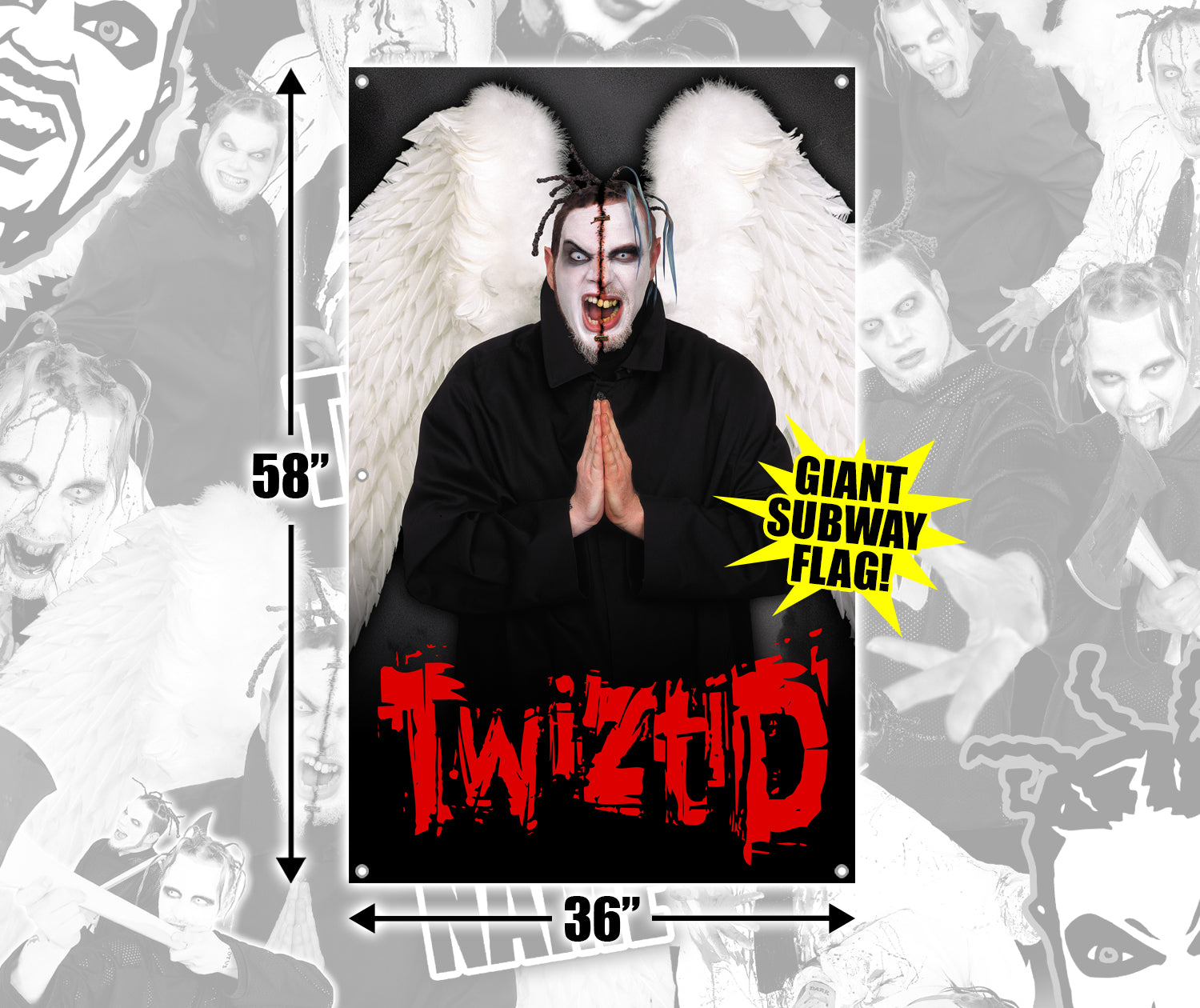 Twiztid Freek Show Angel Giant 36x58" Flag – MNE Store