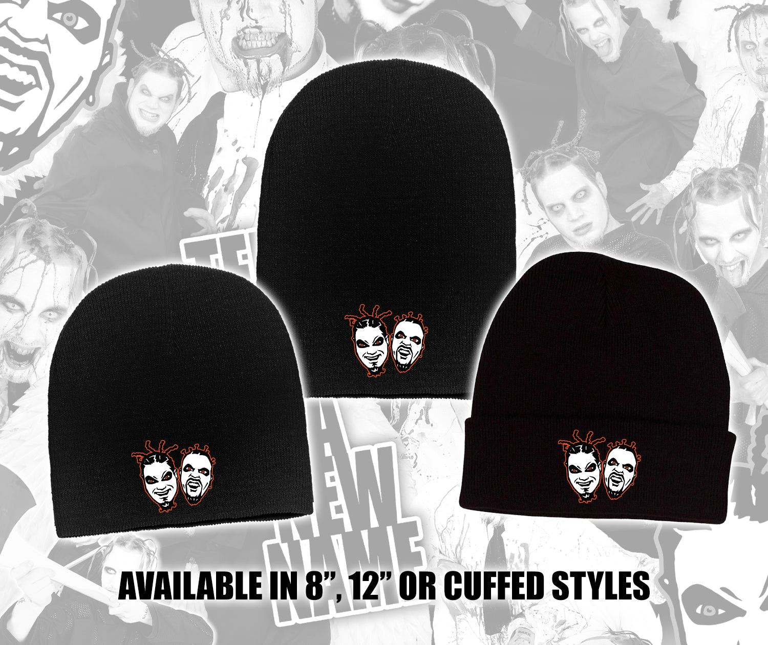 Black & Orange/White Freek Show Faces Beanie – MNE Store