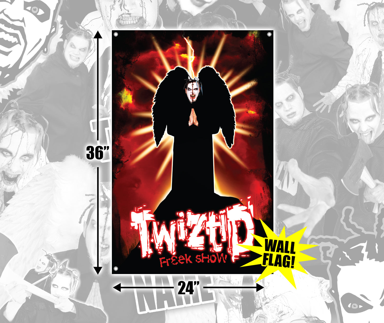 Twiztid Freek Show Angel Lightning 24x36" Flag – MNE Store